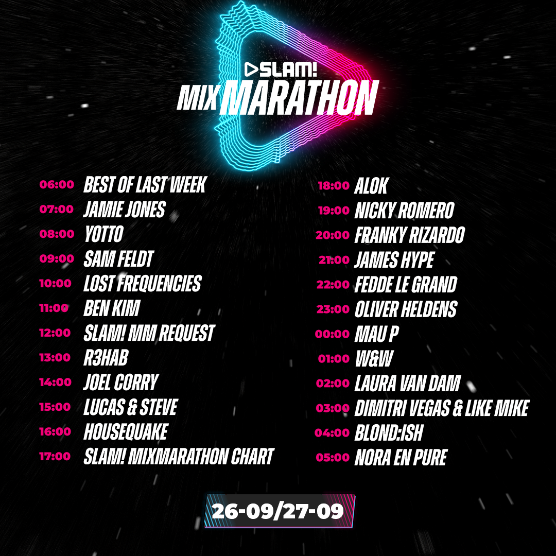 DIT IS DE LINE-UP VAN DE SLAM! MIXMARATHON