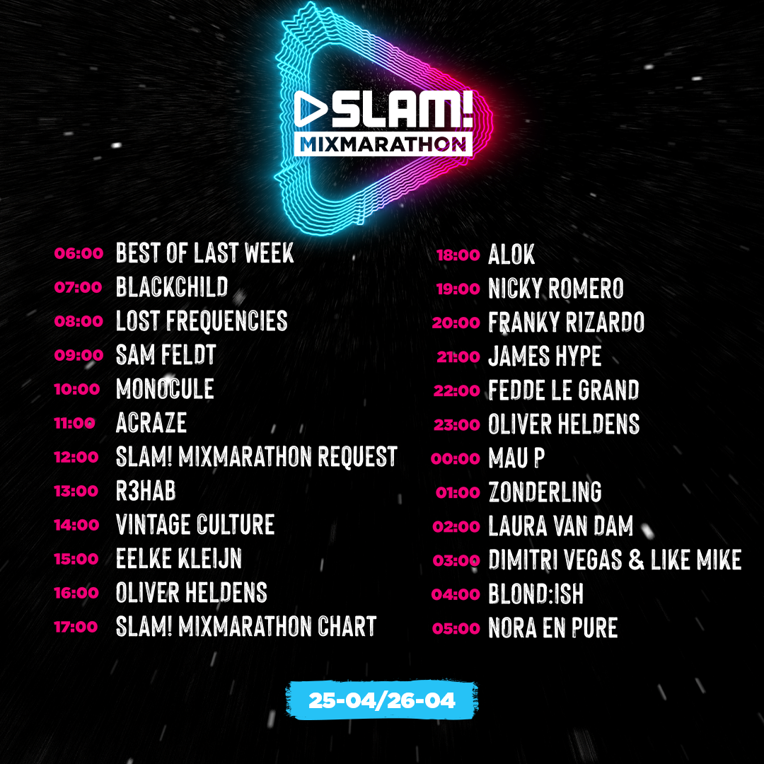 DIT IS DE LINE-UP VAN DE SLAM! MIXMARATHON